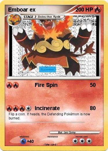 Pokemon Emboar Card Ex