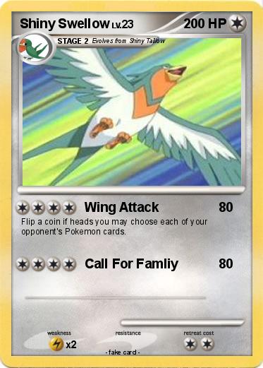 Pokemon Swellow Card