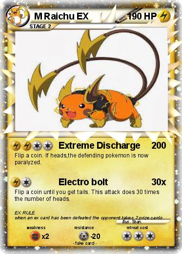 Pokemon Cards Raichu Ex