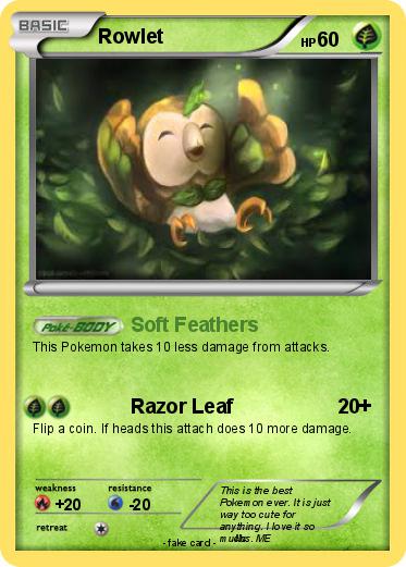 Pokémon Rowlet 78 78 - Soft Feathers - My Pokemon Card