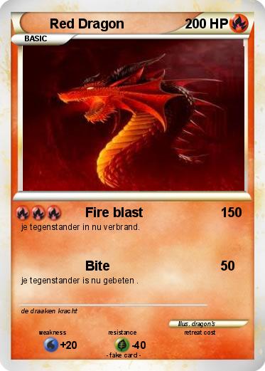 Pokémon Red Dragon 80 80 - Fire blast - My Pokemon Card