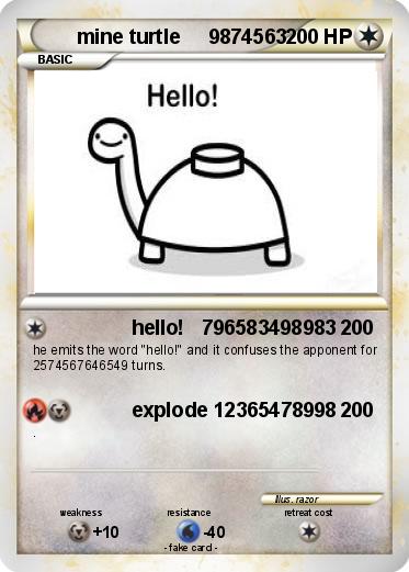 Mine Turtle Pokemon Card