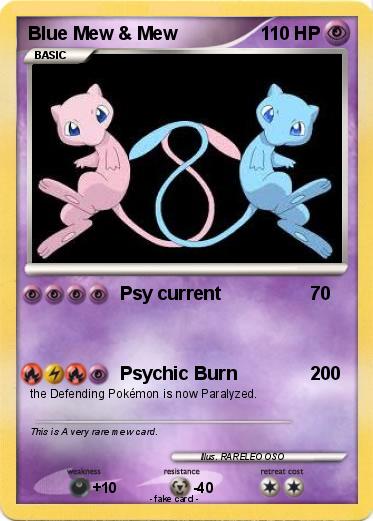 Pokémon Blue Mew Mew - Psy current - My Pokemon Card
