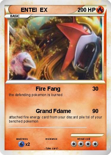 Pokemon Entei Ex Card
