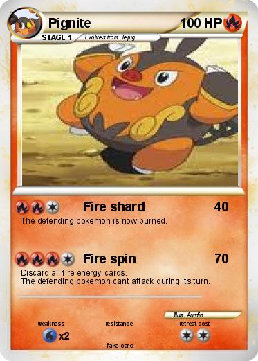 Pokemon Pignite Card