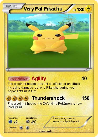 Pokémon Very Fat Pikachu - Agility - My Pokemon Card