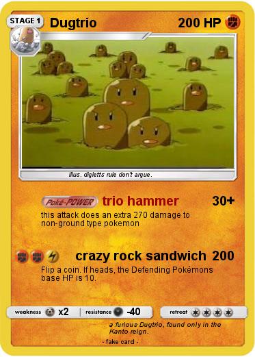 Pokemon Dugtrio Card