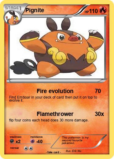 Pokemon Pignite Card