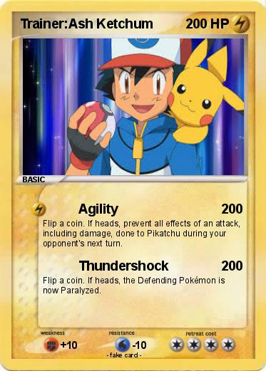 Pokémon Trainer Ash Ketchum 1 1 - Agility - My Pokemon Card