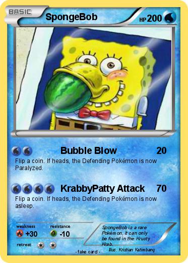 Spongebob Squarepants Pokemon Cards