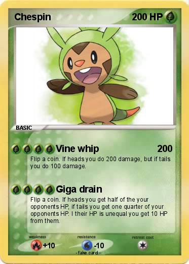 Pokemon Chespin Card Ex