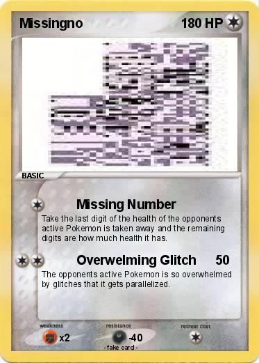 Pokémon Missingno 1256 1256 - Missing Number - My Pokemon Card