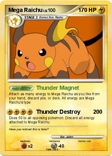 Raichu Mega Evolution Card