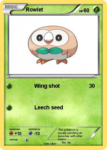 Pokémon Rowlet 72 72 - Wing shot - My Pokemon Card