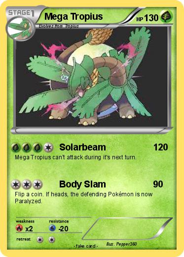 Pokemon Tropius Mega Evolution