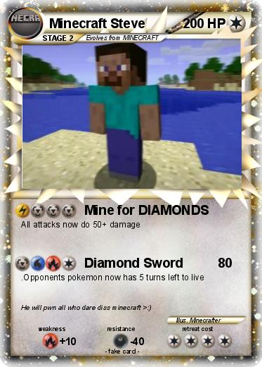 Minecraft Steve Pokemon Card