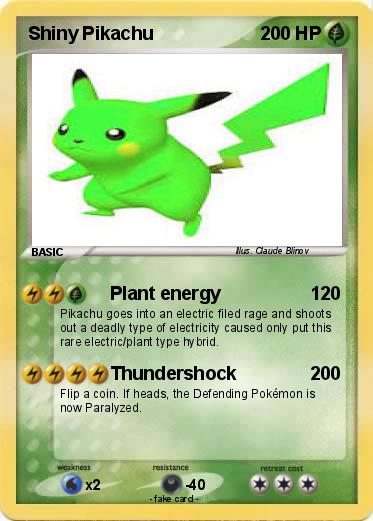 Shiny Pikachu Pokemon Card