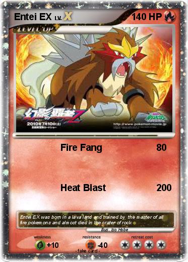 Pokemon Entei Ex Card