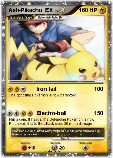 Ashs Pikachu Ex Card