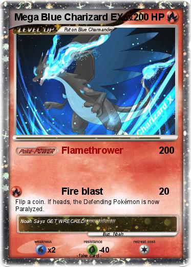 Pokémon Mega Blue Charizard EX 2 2 - Flamethrower - My Pokemon Card