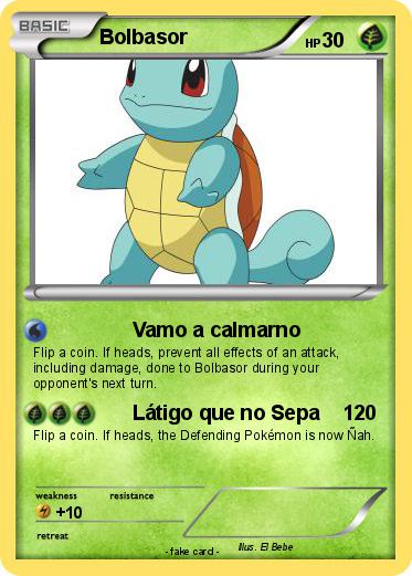 Pokémon Bolbasor - Vamo a calmarno - My Pokemon Card
