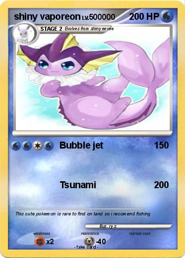 Pokemon Shiny Vaporeon Card
