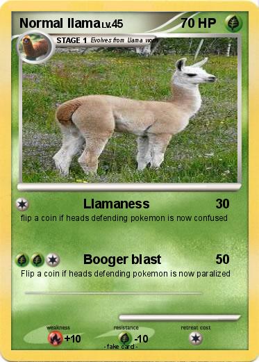 Carl The Llama Pokemon Card
