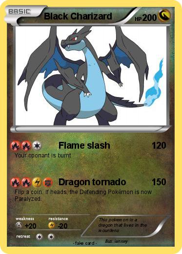 Pokemon Black Charizard Card