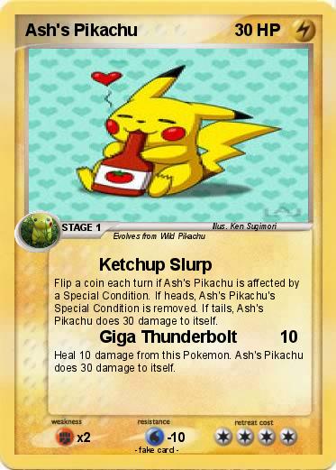 Ashs Pikachu Pokemon Card
