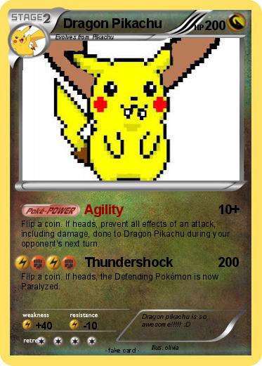 Pokémon Dragon Pikachu 7 7 - Agility - My Pokemon Card