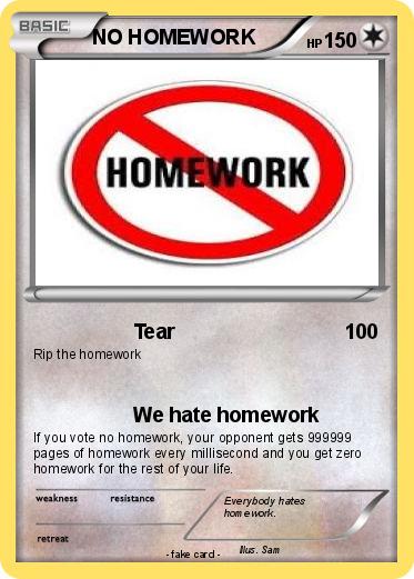No Homework Sign