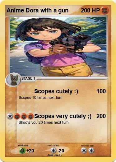 Pokémon Anime Dora with a gun - Scopes cutely :) - My Pokemon Card