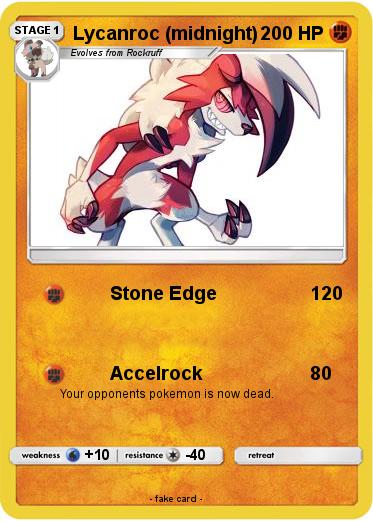 Pokémon Lycanroc midnight 4 4 - Stone Edge - My Pokemon Card
