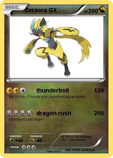 Pokémon Zeraora GX 4 4 - thunderbolt - My Pokemon Card