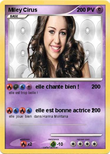 Pokémon Miley Cirus 13 13 - elle chante bien ! - Ma carte Pokémon