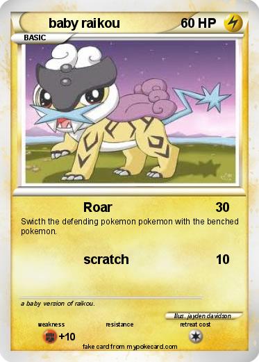 Pokémon baby raikou 2 2 - Roar - My Pokemon Card