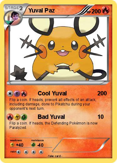Pokémon Yuval Paz - Cool Yuval - My Pokemon Card