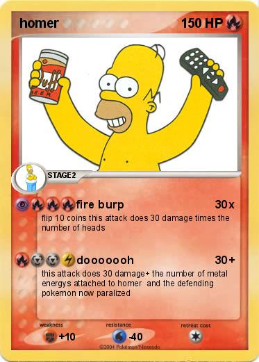 Pokémon homer 1013 1013 - fire burp - My Pokemon Card