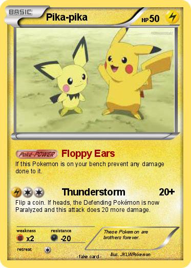 Pokémon Pika pika 60 60 - Floppy Ears - My Pokemon Card