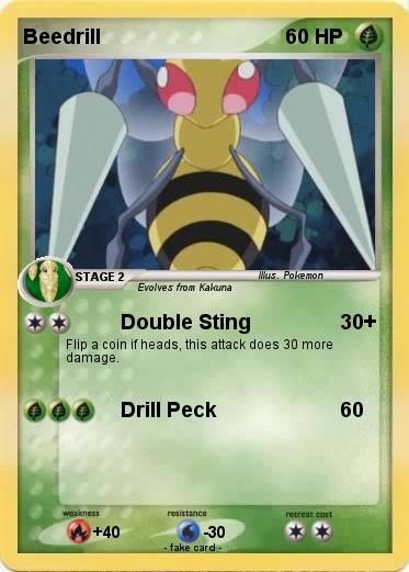 Pokémon Beedrill 293 293 - Double Sting - My Pokemon Card