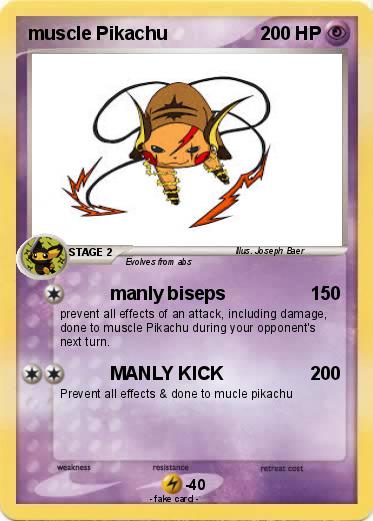 Pokémon muscle Pikachu - manly biseps - My Pokemon Card