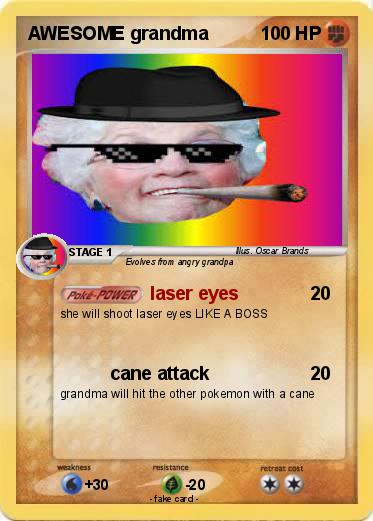 Pokémon AWESOME grandma - laser eyes - My Pokemon Card