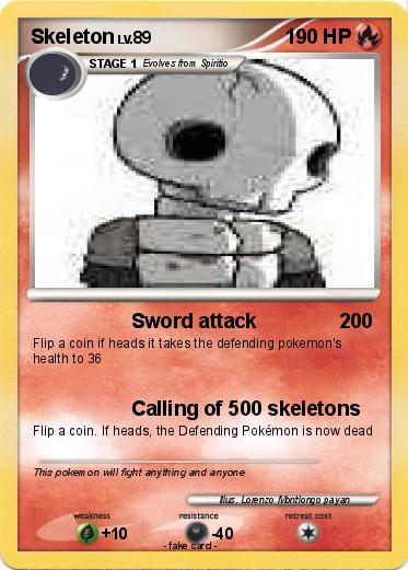 Pokémon Skeleton 444 444 - Sword attack - My Pokemon Card