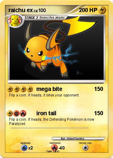 Pokémon raichu ex 200 200 - mega bite - My Pokemon Card