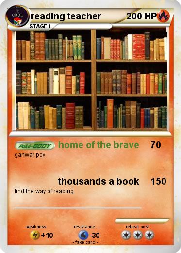 Pokémon reading teacher - home of the brave - My Pokemon Card