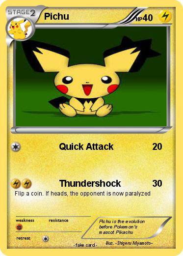 Pokémon Pichu 1780 1780 - Quick Attack - My Pokemon Card