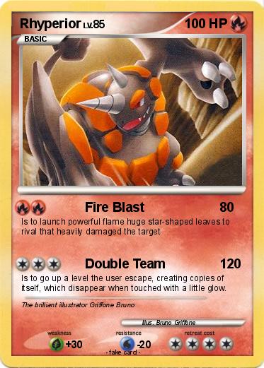 Pokémon Rhyperior 128 128 - Fire Blast - My Pokemon Card