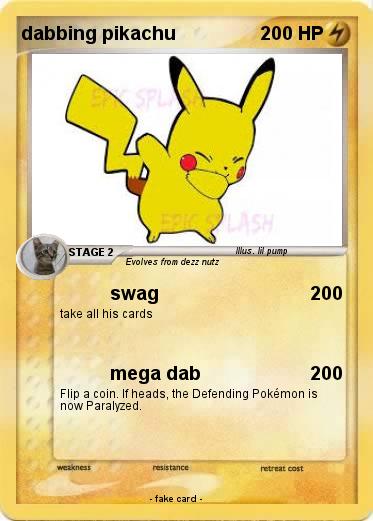 Pokémon dabbing pikachu 44 44 - swag - My Pokemon Card