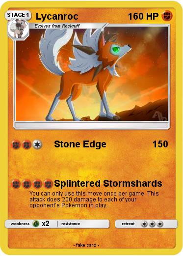 Pokémon Lycanroc 164 164 - Stone Edge - My Pokemon Card