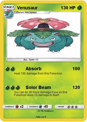Pokémon Venusaur 988 988 - Absorb - My Pokemon Card